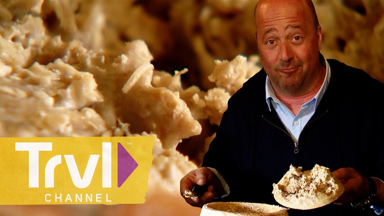 Balloon Bread & Maggot Cheese | Bizarre Foods With Andrew Zimmern | Travel Channel - Dining and ...