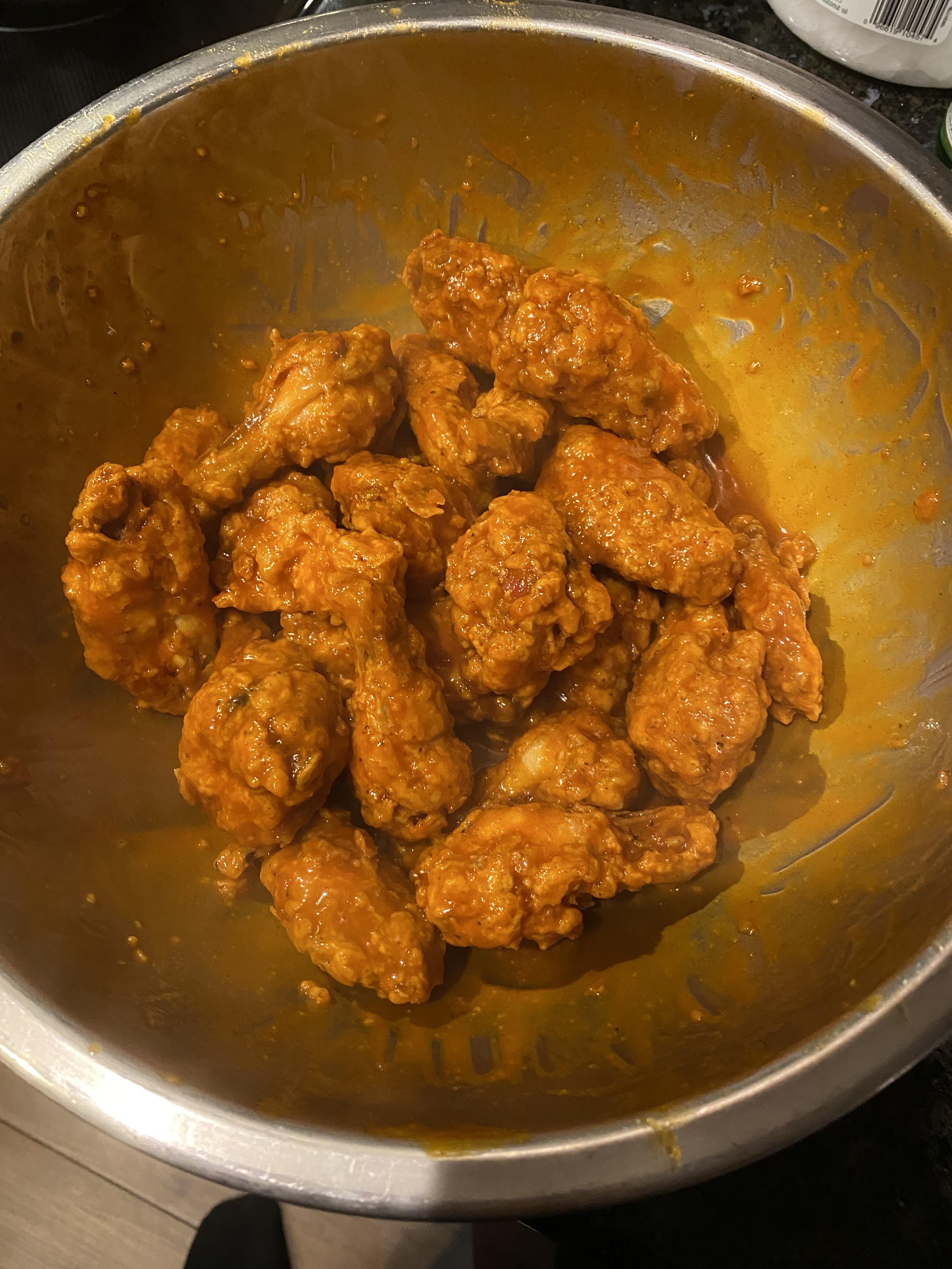 Battered fried Hot Honey wings - Dining and Cooking