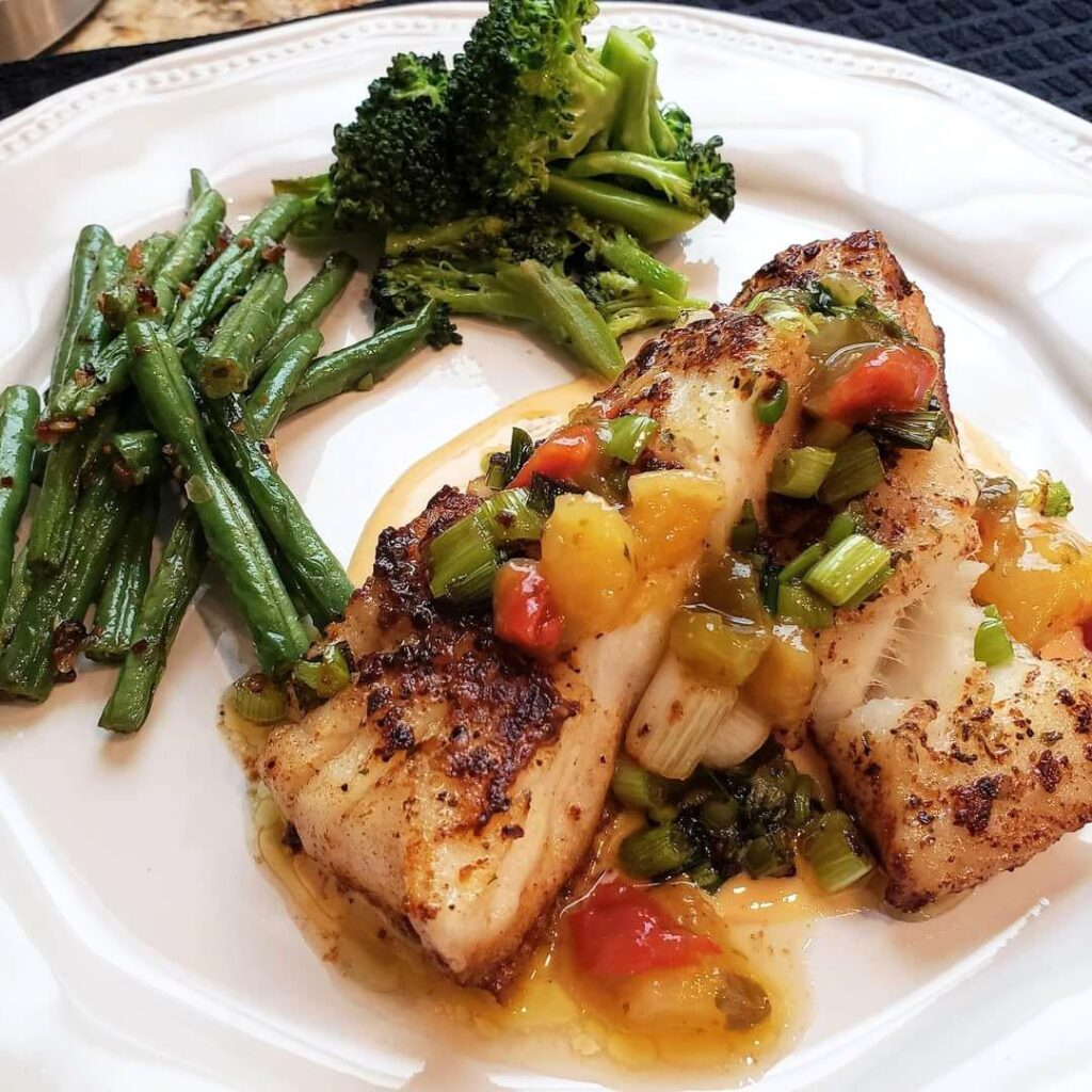 Blackened cod with homemade pineapple mango salsa - Dining and Cooking