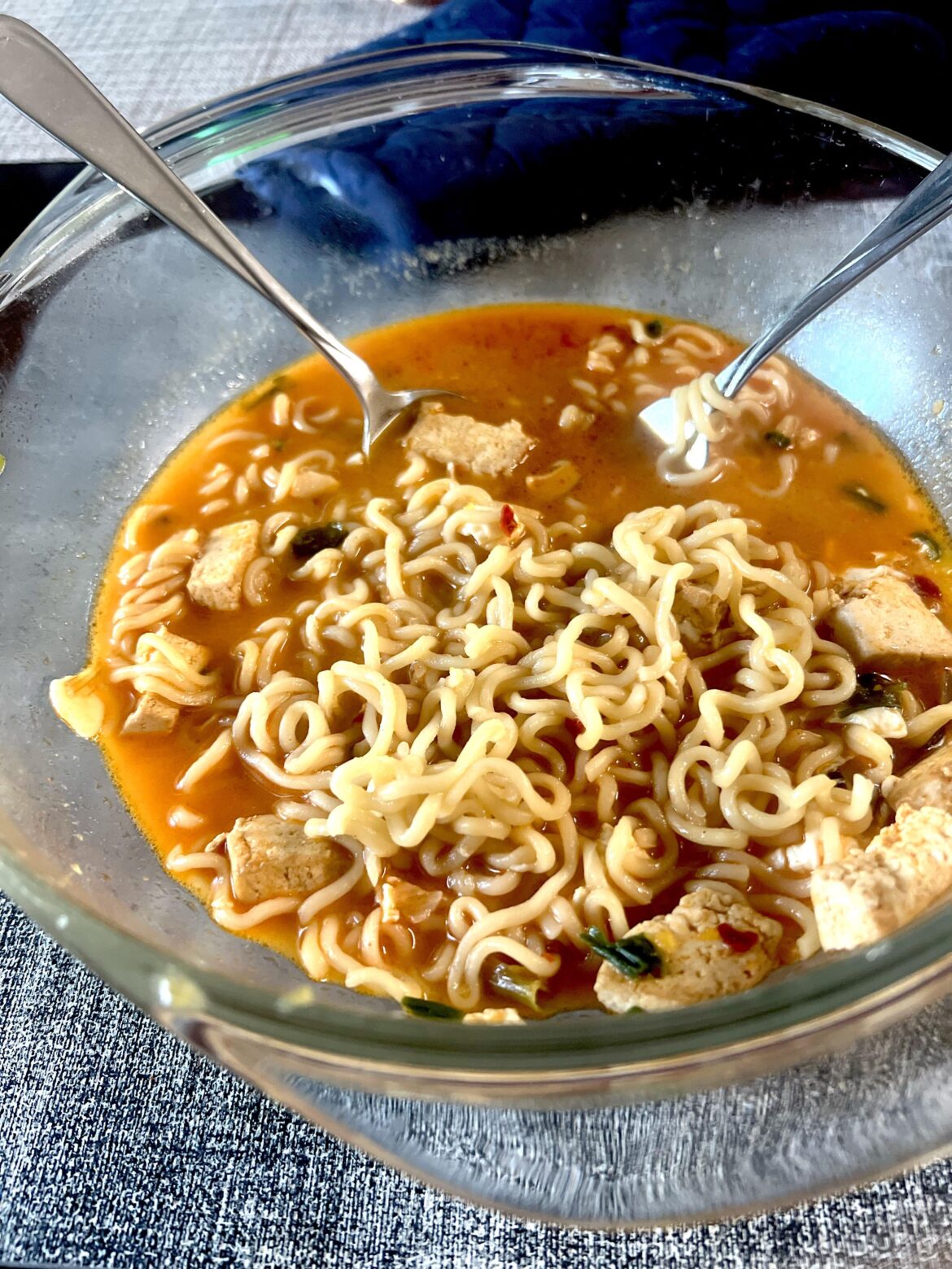Tofu spicy beef broth Ramen - Dining and Cooking