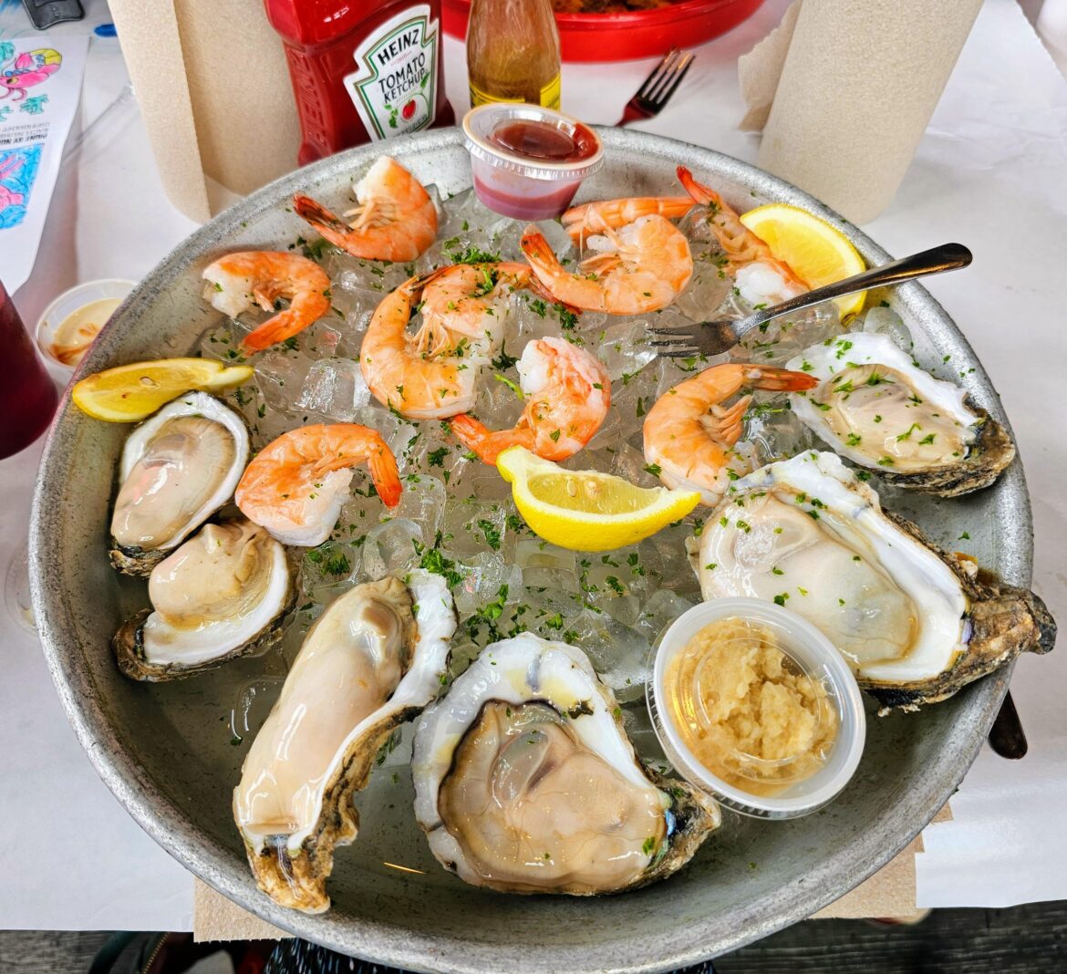 Enjoying some oysters and shrimp! - Dining and Cooking