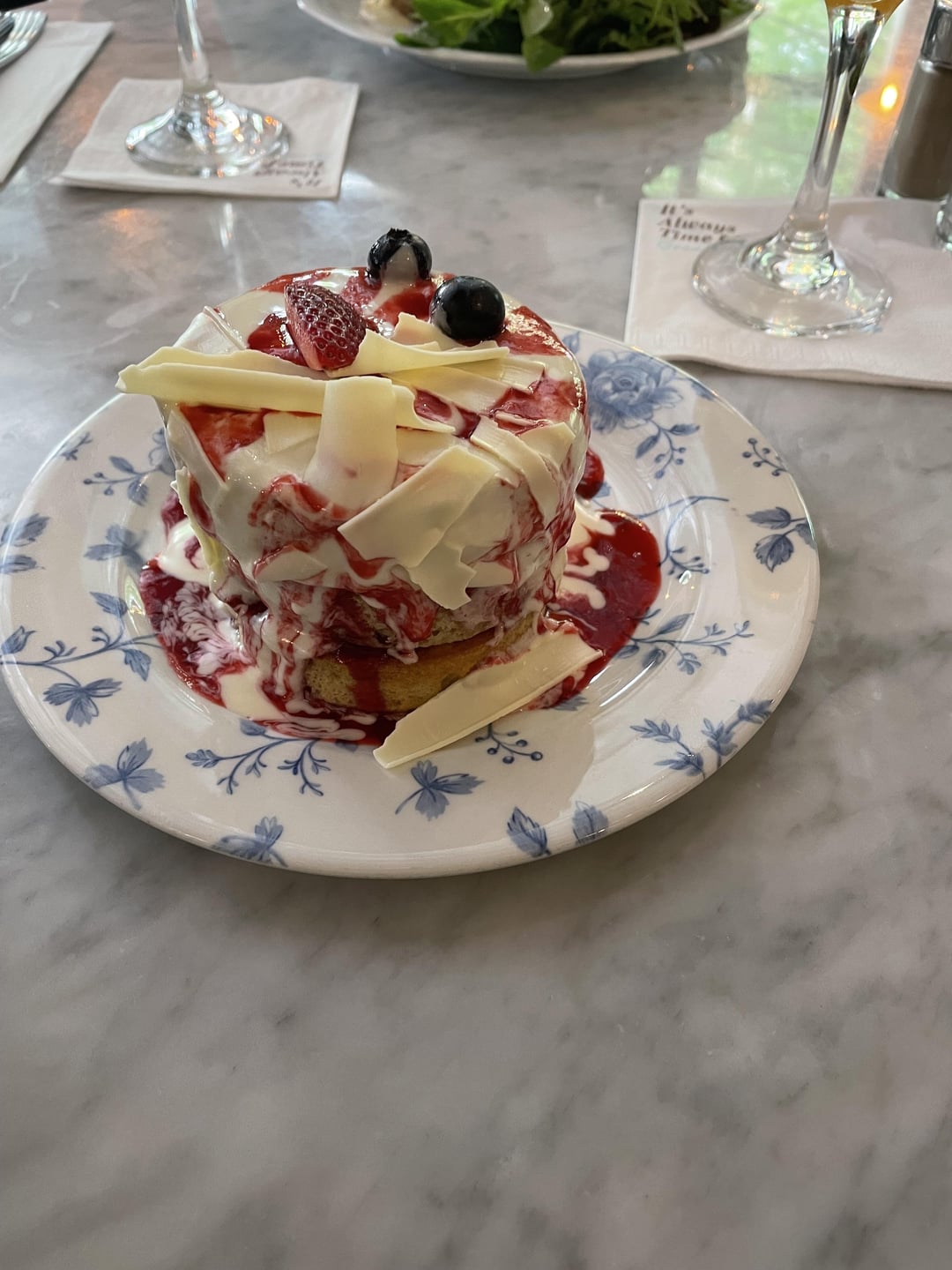 Raspberry & white choc pancake count - Dining and Cooking