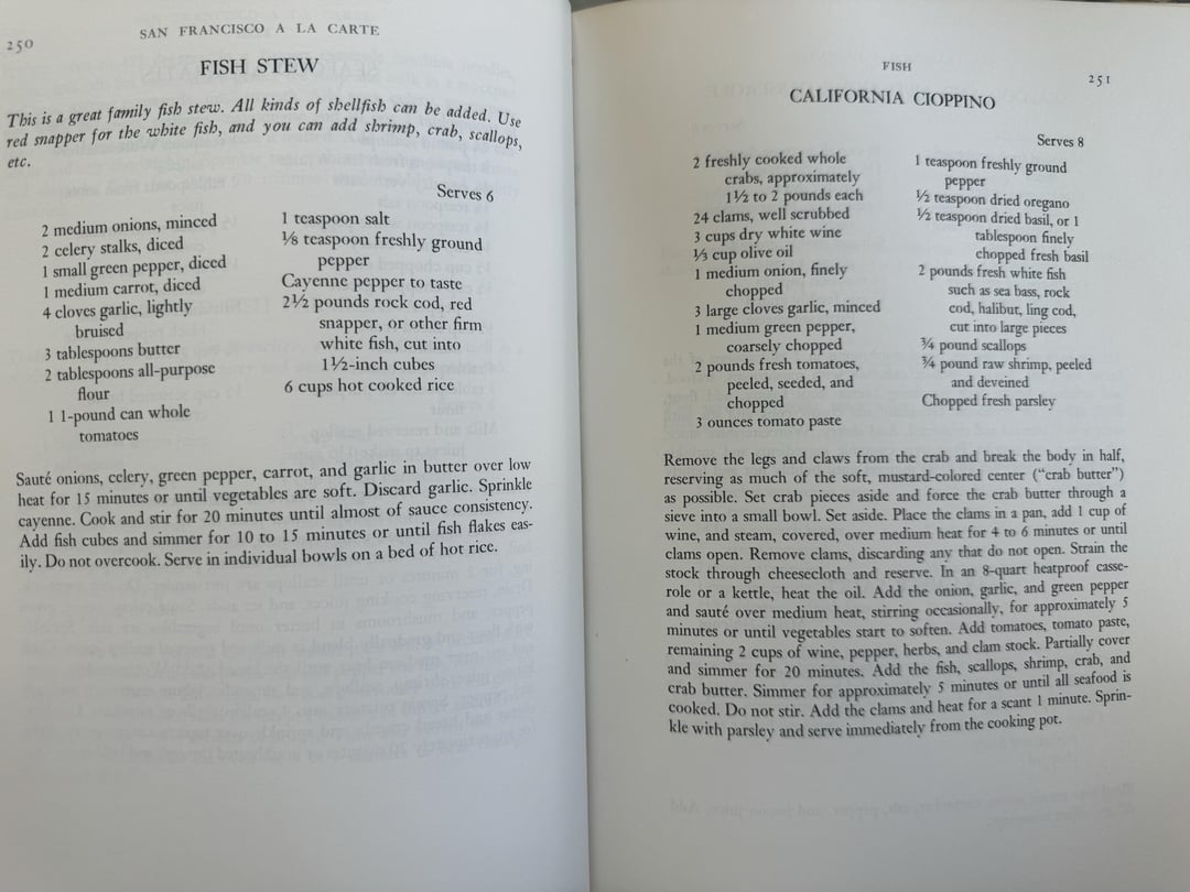 San Francisco, junior league cookbook - Dining and Cooking