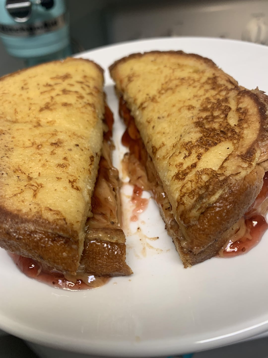 [homemade] French toast peanut butter + jelly sandwich - Dining and Cooking