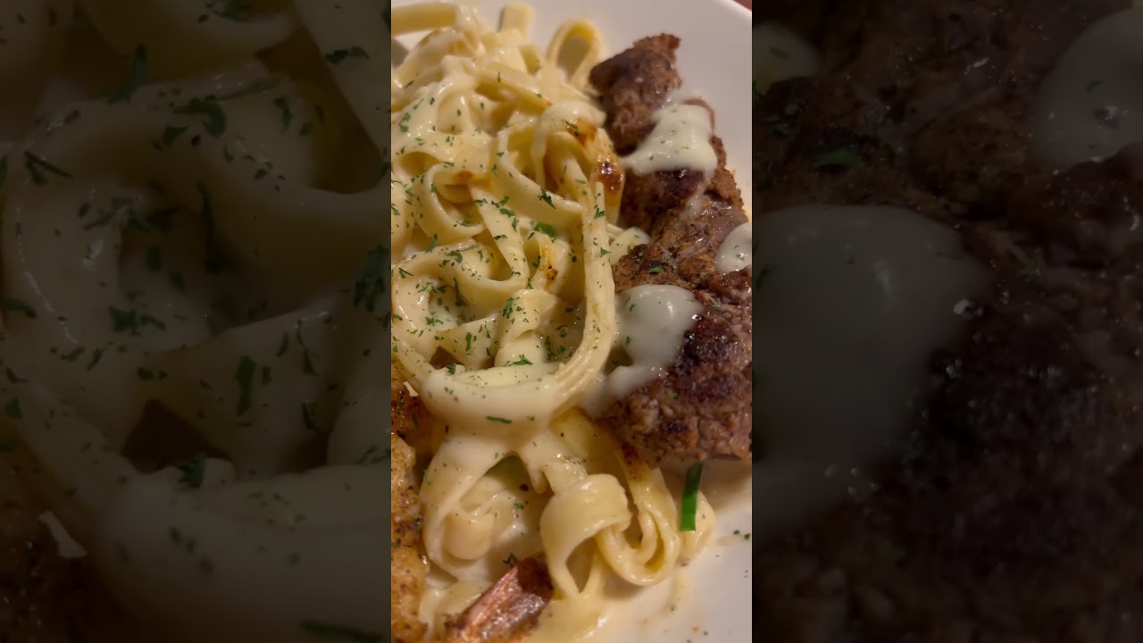 Kingsland Pasta With Grilled Shrimp & Steak#satisfyingfood#short ...