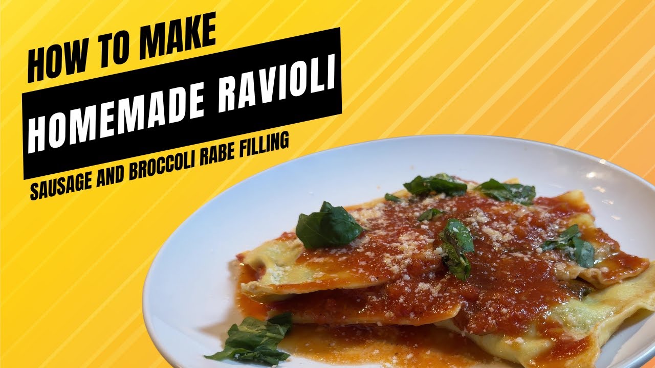 Homemade Sausage and Broccoli Rabe Ravioli Recipe | Italian Delight ...