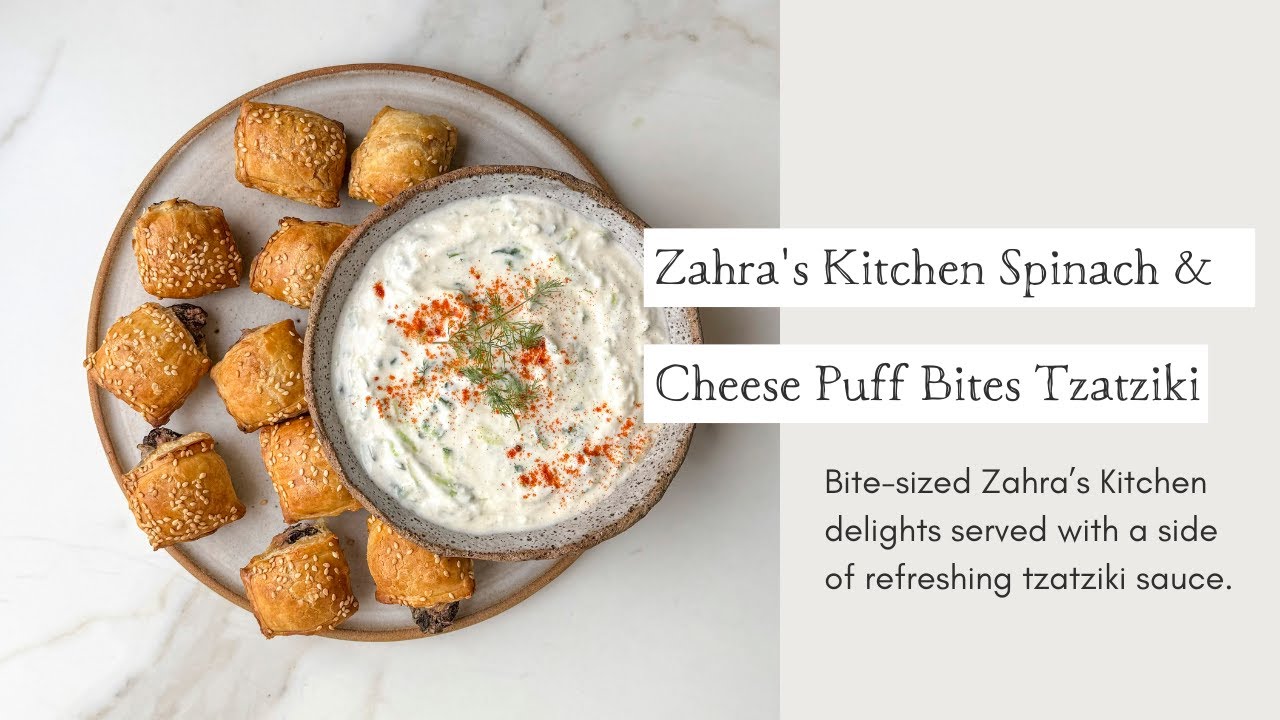 Zahra's Kitchen: Spinach & Cheese Puff Bites with Tzatziki Sauce ...
