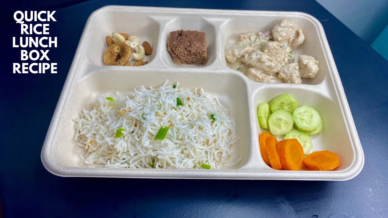 Easy garlic rice & Creamy chicken |healthy lunch box recipes for kids ...