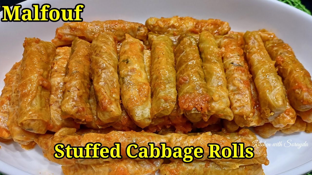 How to make Cabbage Rolls /Malfouf Recipe/Arabic Food /Stuffed Cabbage ...