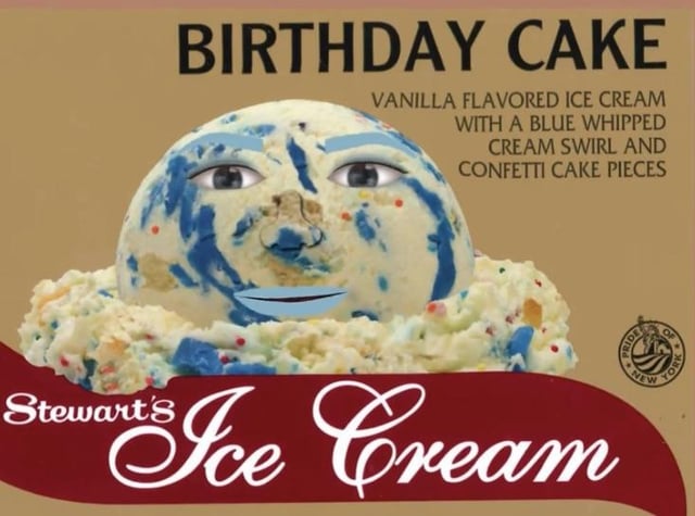 Birthday Cake Vanilla Ice Cream Base With Blue Almond Swirl Confetti