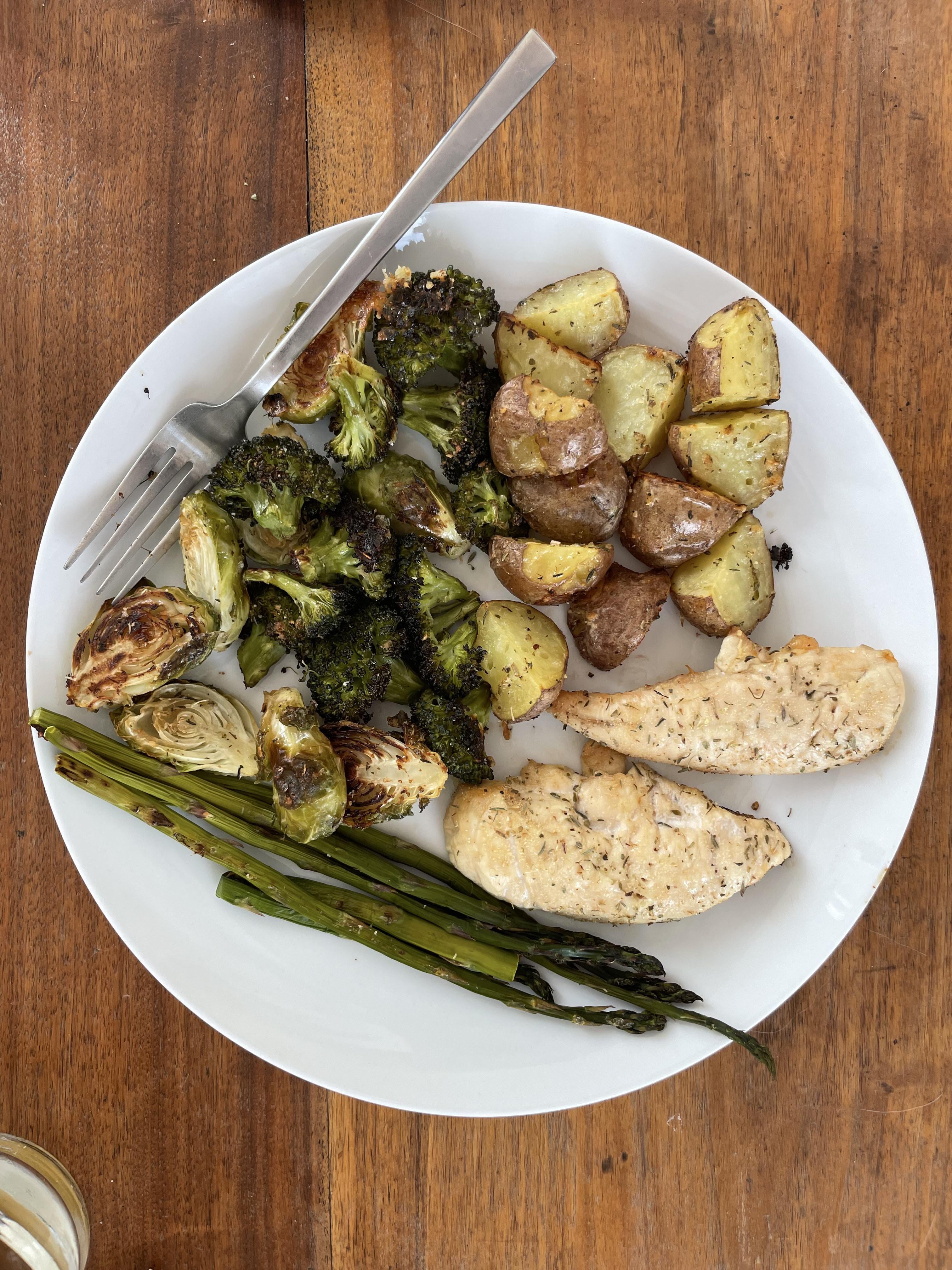 Tonight’s dinner! (I overcooked the veg) - Dining and Cooking