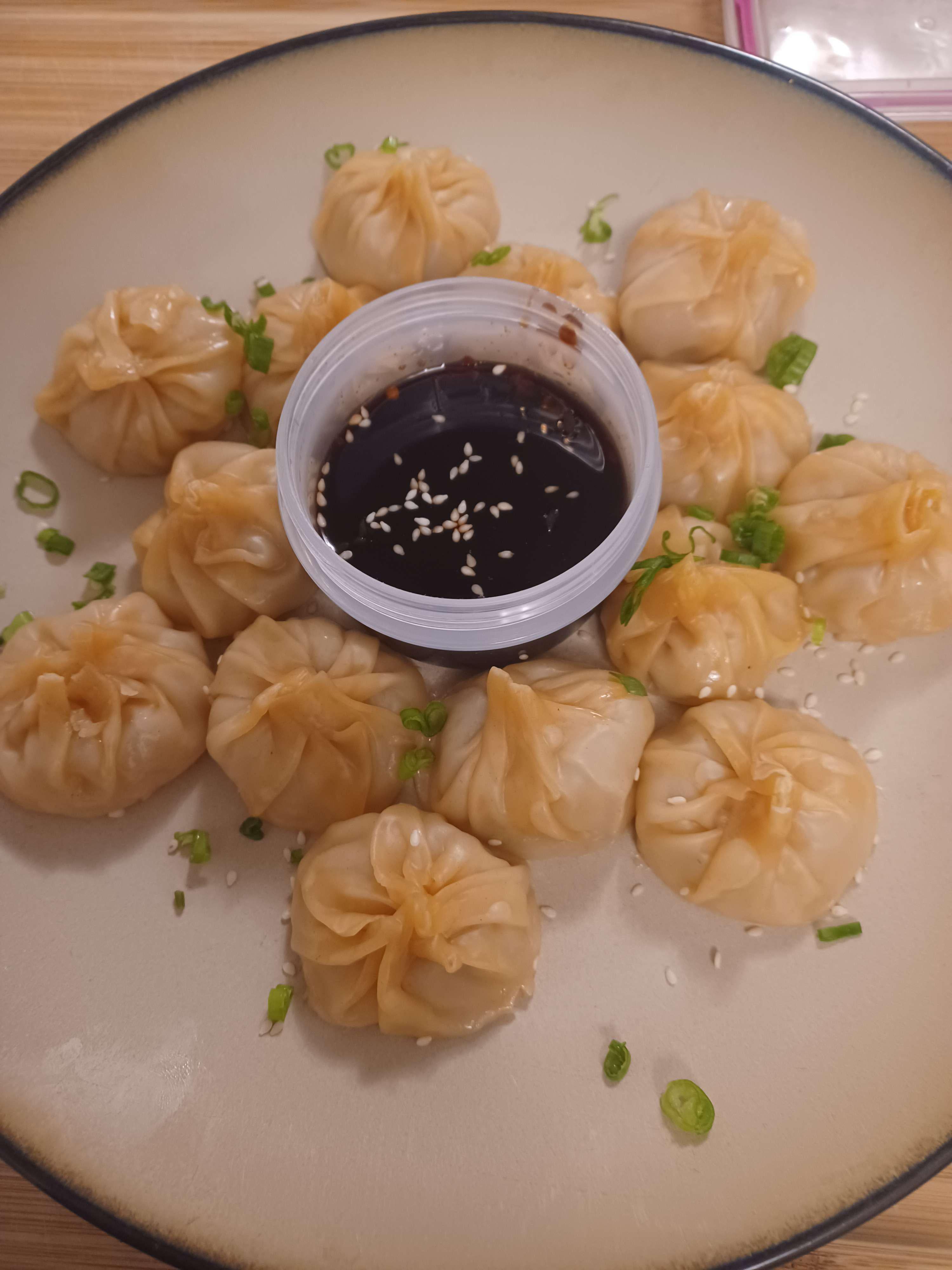 Homemade dumplings w/dumplings sauce, powered by winking owl Cabernet ...