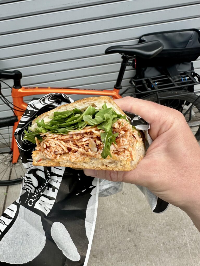 A hunk of the Big Sandwich from Publican Quality Breads. Turkey, lemon ...
