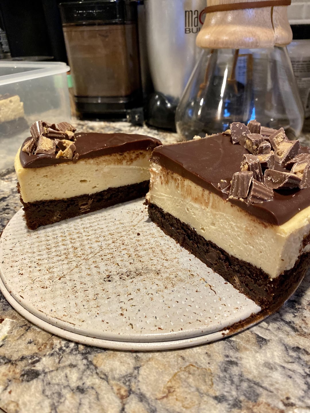 Peanut butter and chocolate cheesecake variations I’ve made for my bf ...