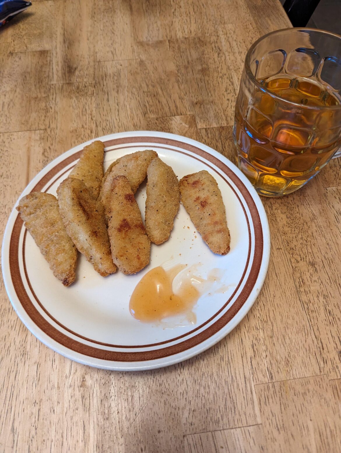 Chicken strips and a beer. We're all gonna get through this ok, don't ...