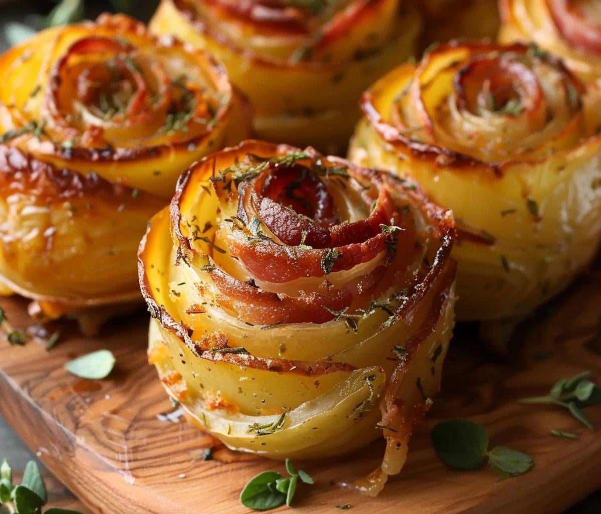 [Homemade] Crispy Bacon Potato Roses - Dining and Cooking