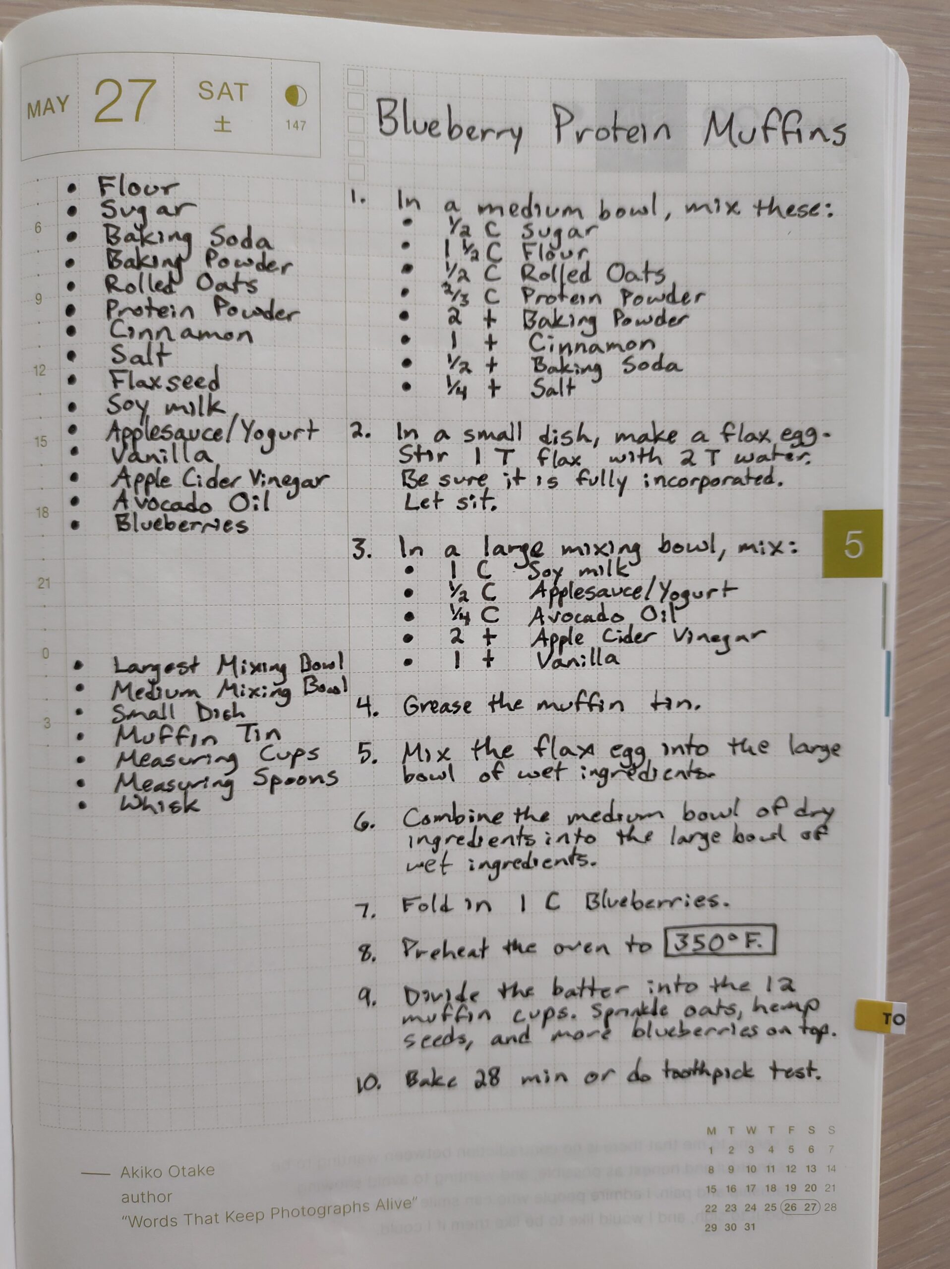 Today's breakfast recipe in a format that makes more sense to me ...