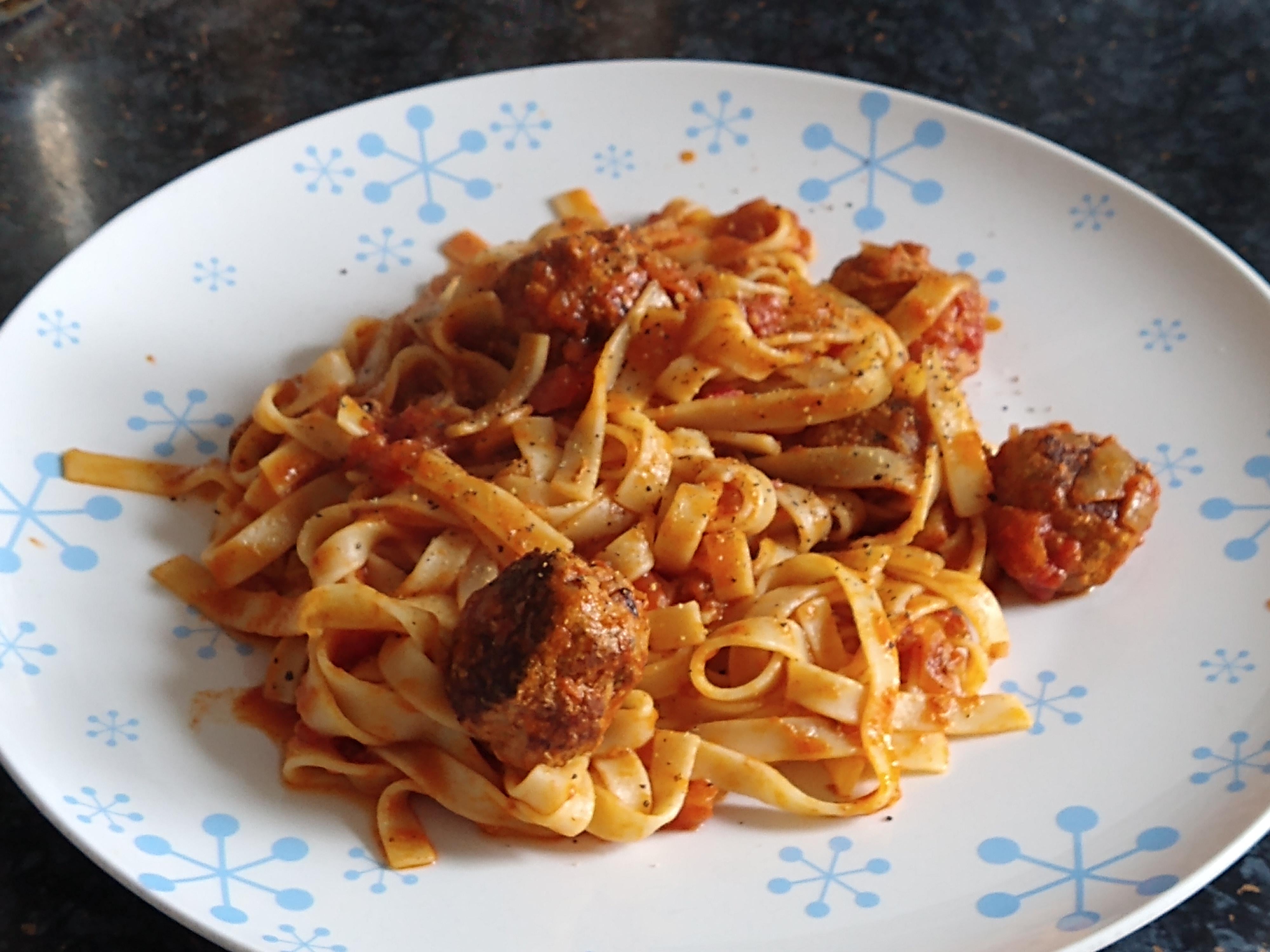 Tagliatelle and Meatballs - Dining and Cooking