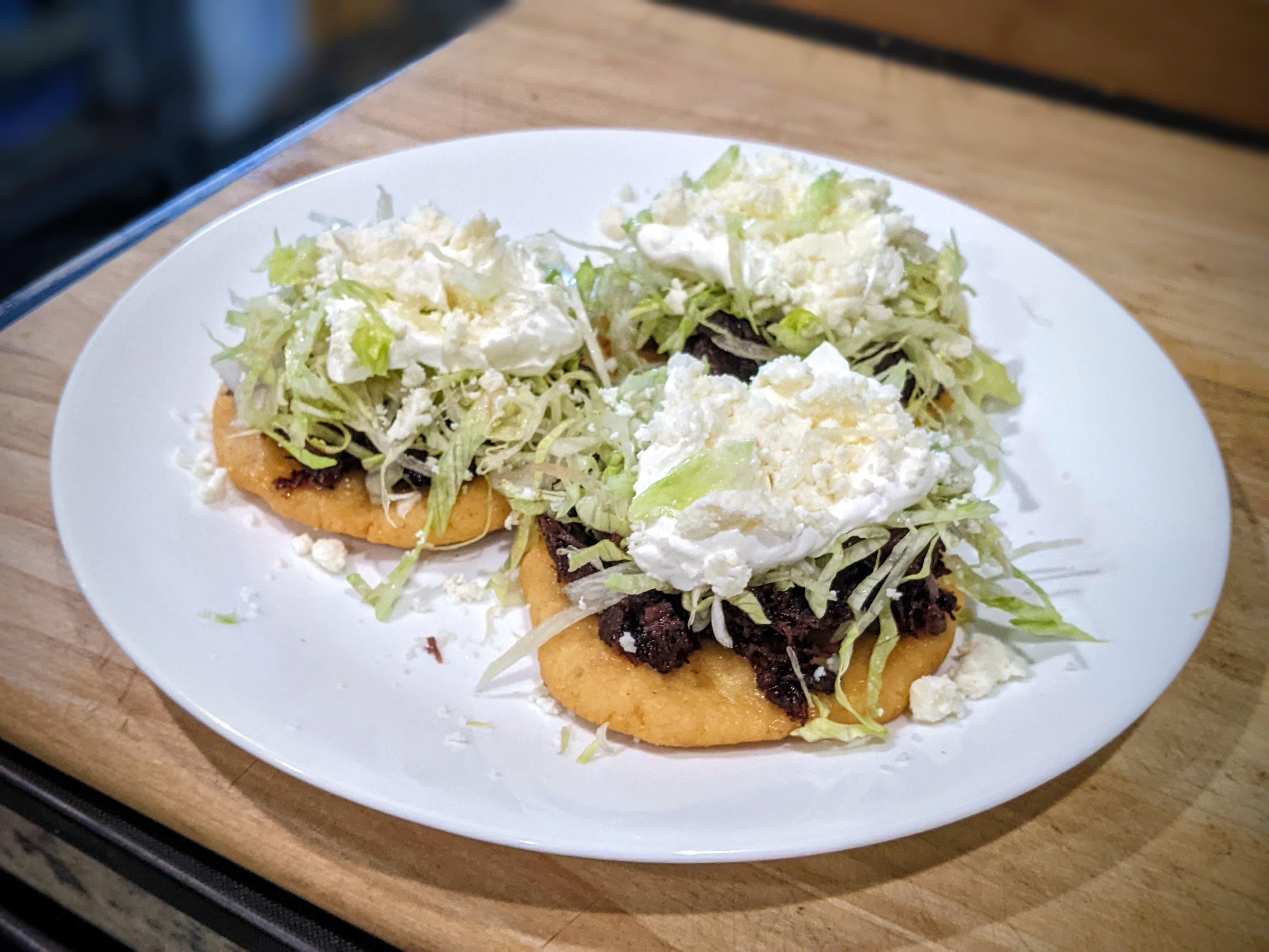 Homemade Beef Cheek Barbacoa Sopes - Dining and Cooking