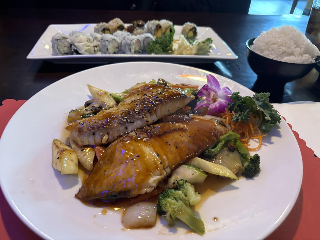 Red snapper teriyaki and sushi rolls for dinner - Dining and Cooking