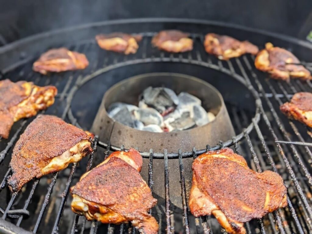 Bone-in Chicken Thighs - weber kettle - vortex - Dining and Cooking