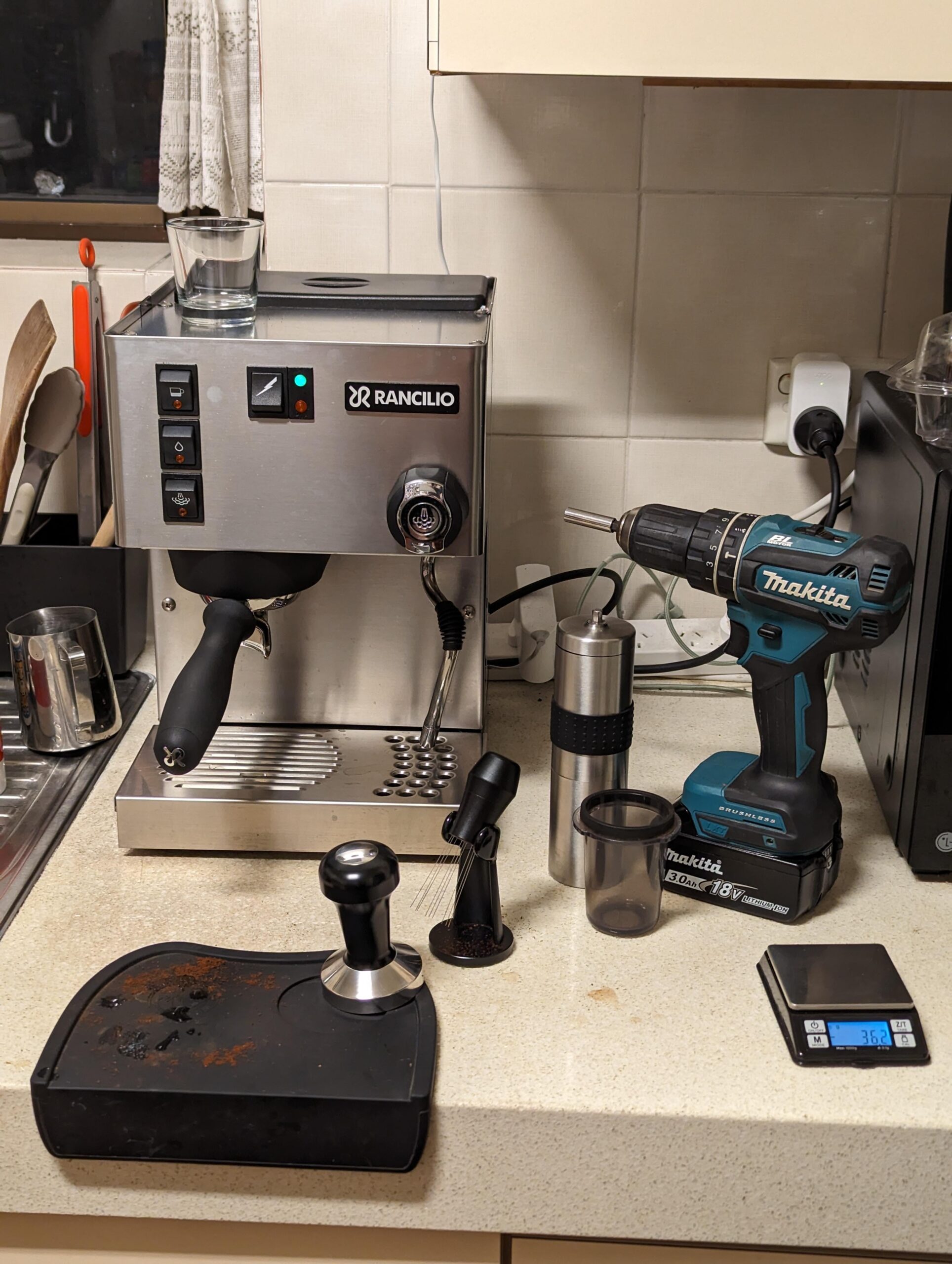 My current set up. Yes the drill is part of it. - Dining and Cooking