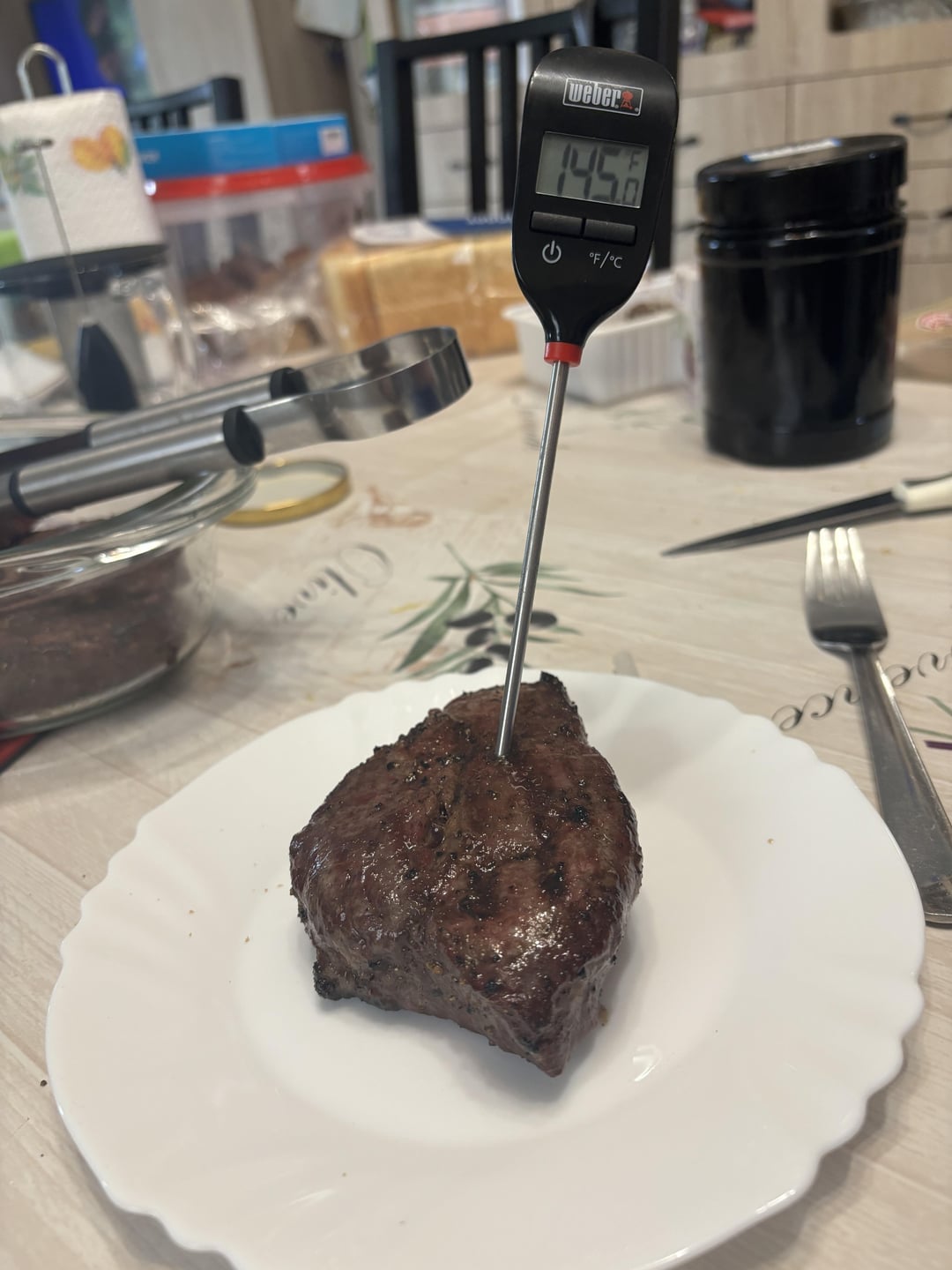 First ever rib-eye with slow-and-sear method - Dining and Cooking