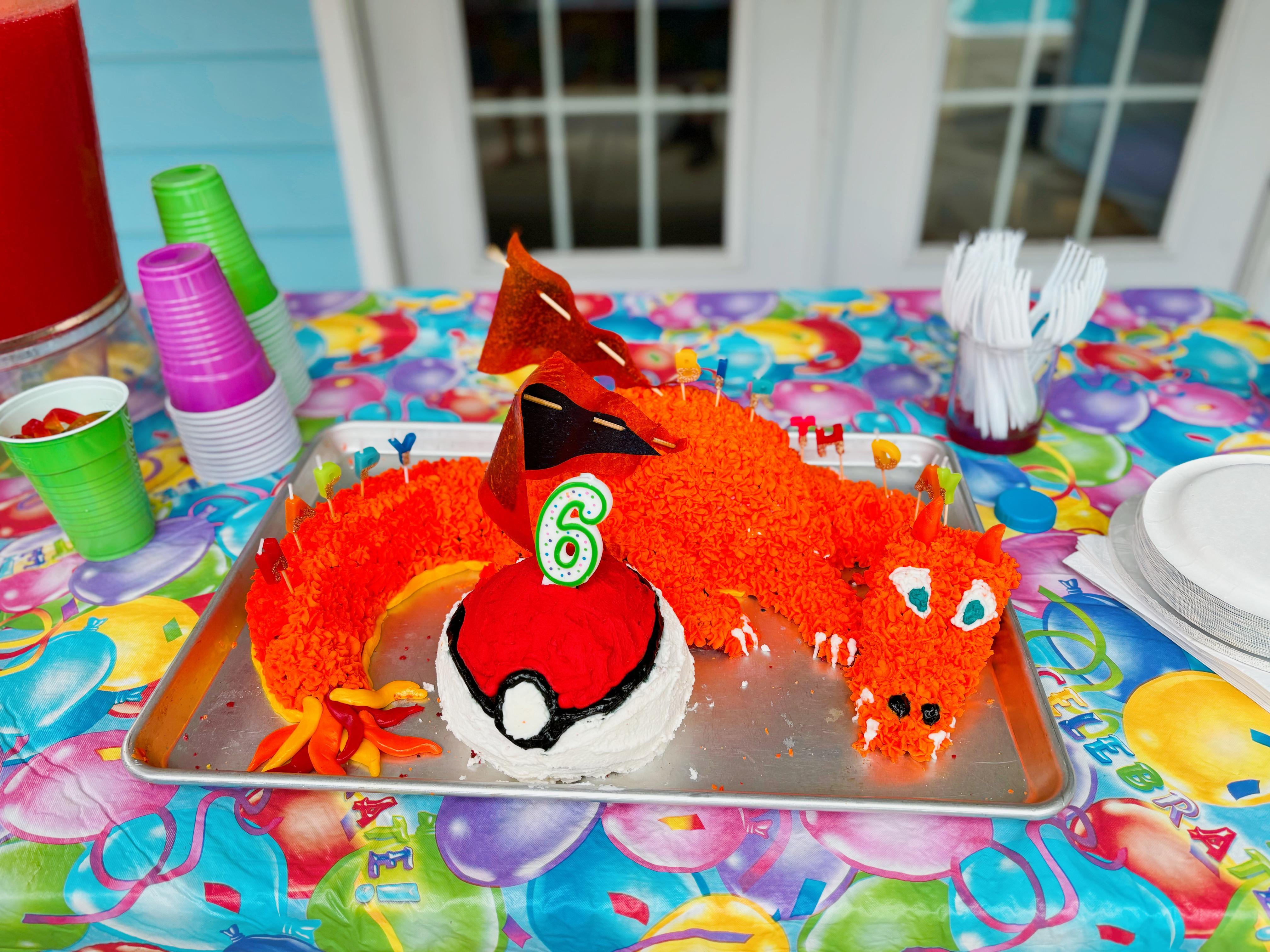 My six year old wanted a Charizard Cake. - Dining and Cooking