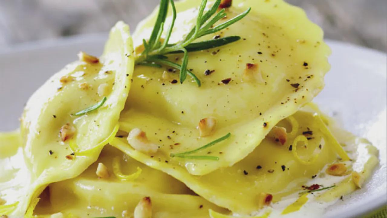 Egg Yolk Raviolo w/ Brown Butter & Fried Sage - Dining and Cooking
