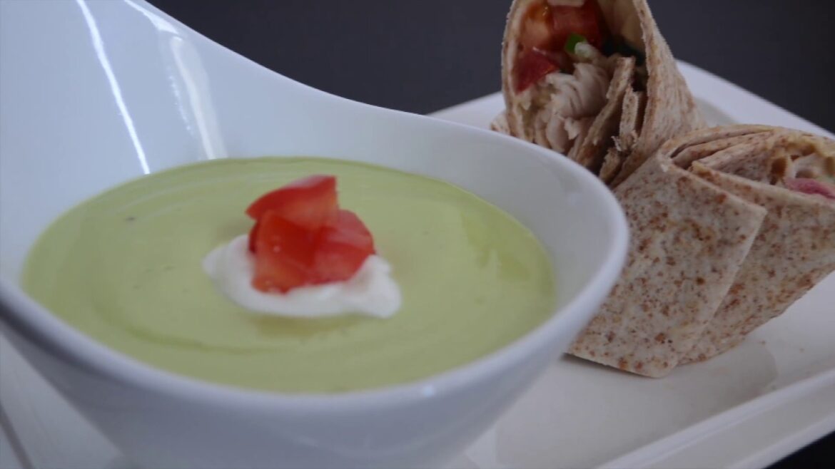 Avocado Soup with Turkey Wraps - Dining and Cooking