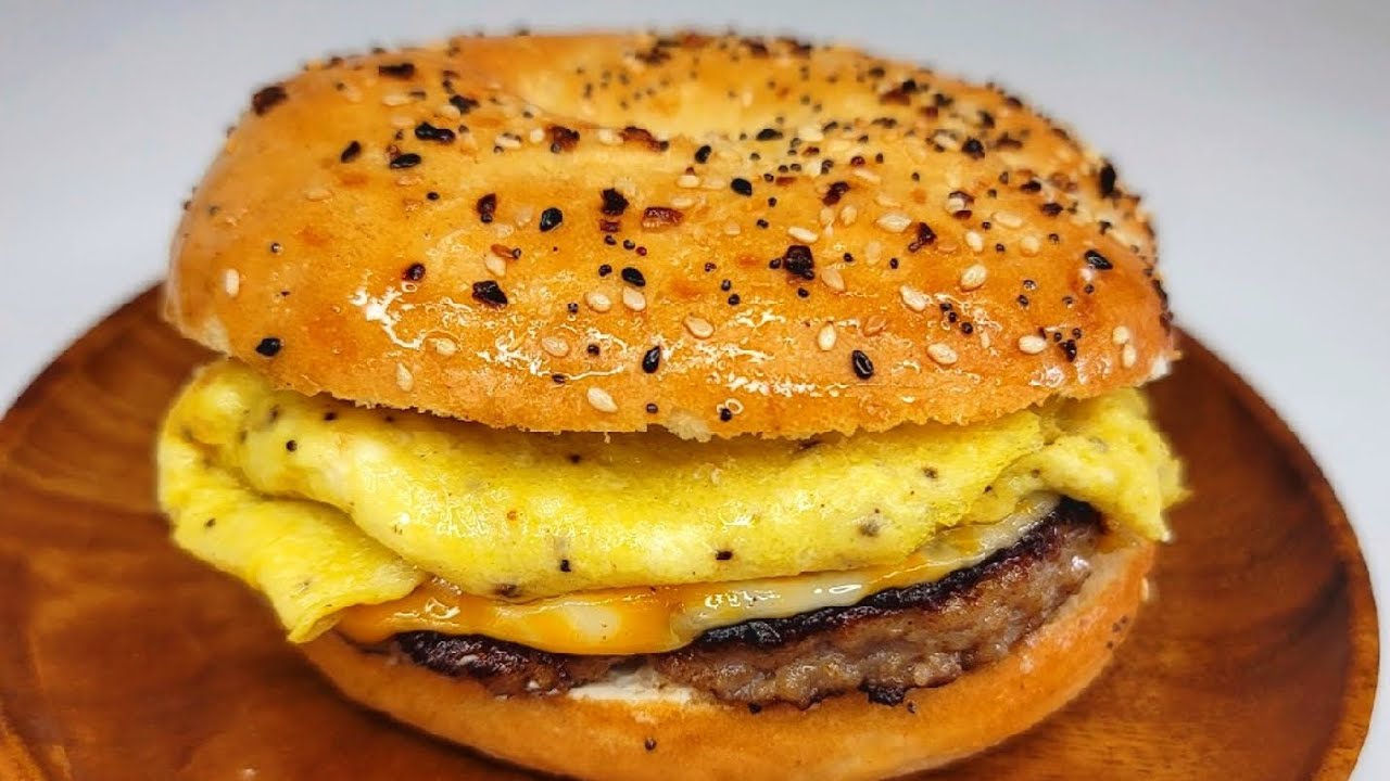 Panera Bread Sausage Egg Cheese Bagel Copycat Homemade Recipe