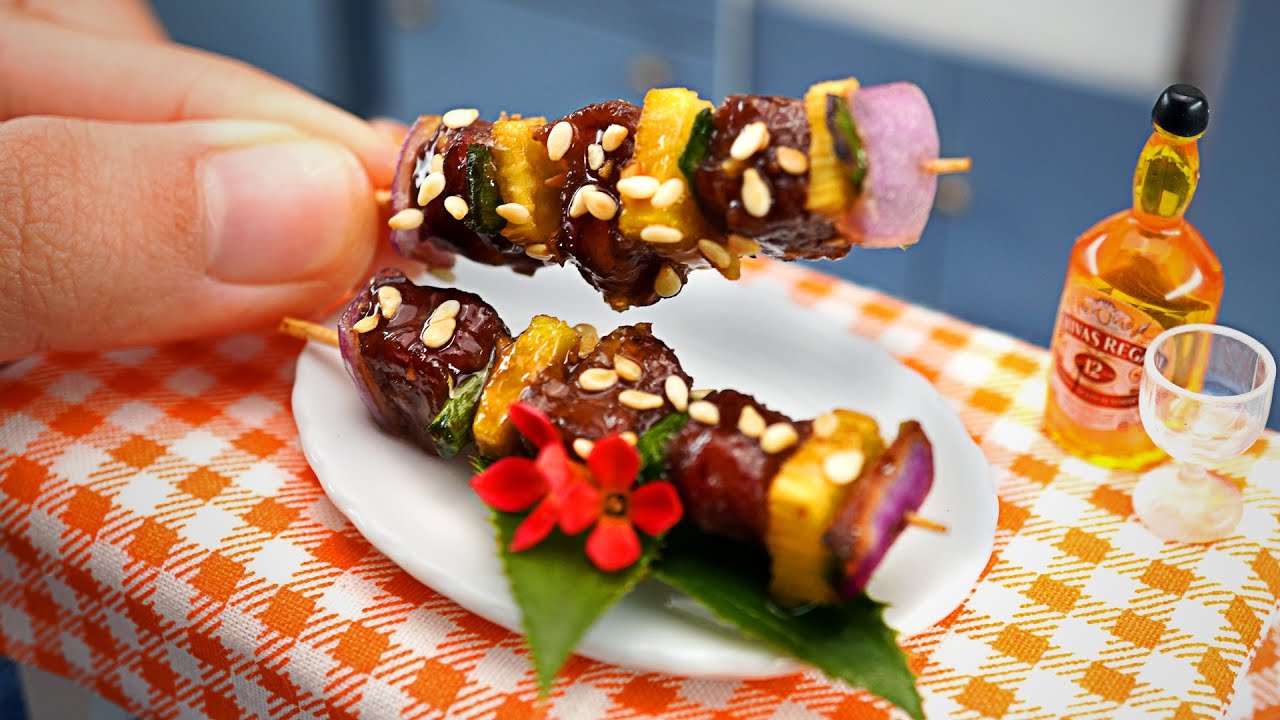 Easy Mini Teriyaki Beef Skewers Recipe - ASMR Cooking Mini Food ...
