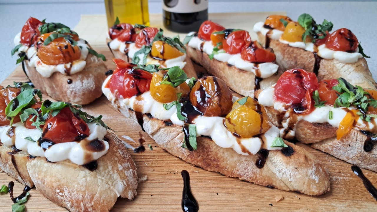 Bruschetta with Ricotta, Grana Padano and Roasted Tomatoes - Dining and ...
