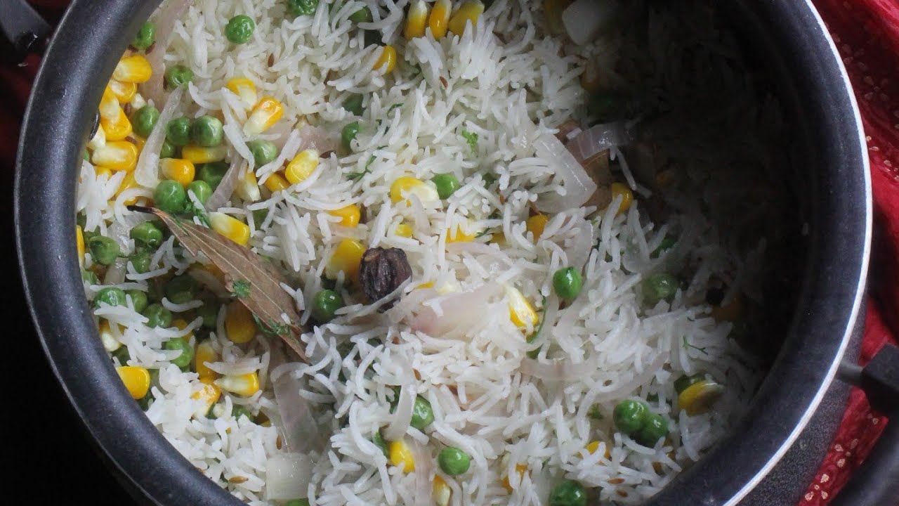 Sweet Corn & Green Peas Pulao/Pulao Recipe/Peas Pulao/One pot Pulao ...