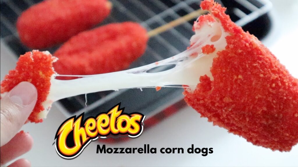FLAMIN' HOT CHEETOS MOZZARELLA CHEESE CORN DOG | EASY RECIPE & SUPER ...