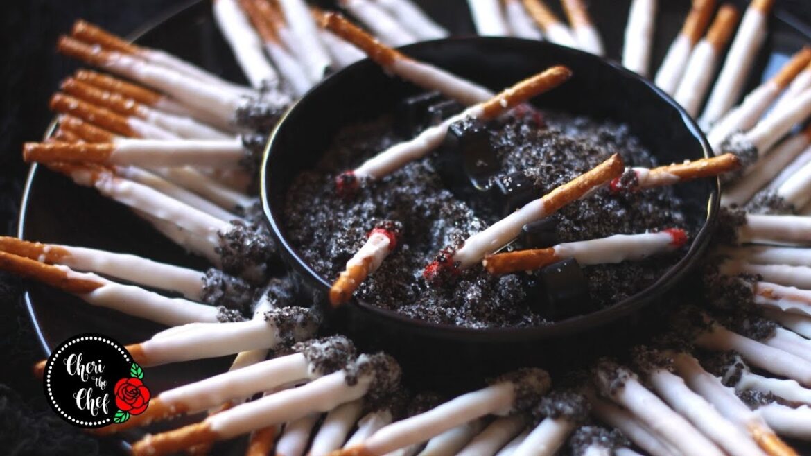 Halloween Food Ideas | Chocolate Pretzel Ashtray! - Dining and Cooking
