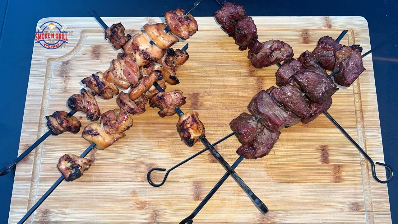 Ep. 52 - HOT HONEY TERIYAKI CHICKEN AND BEEF SKEWERS! - Dining and Cooking