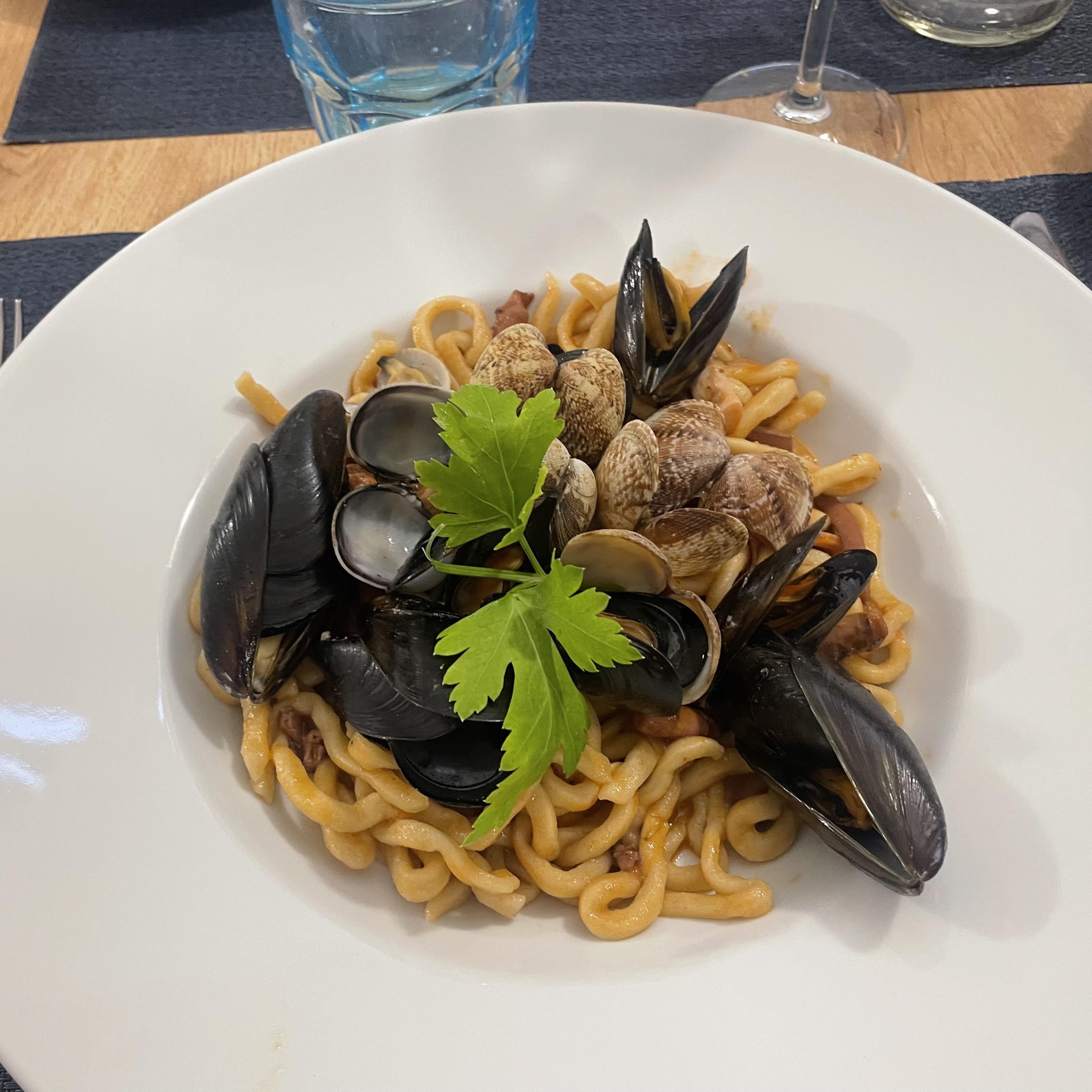 Seafood pasta in Capri Island, Italy. - Dining and Cooking