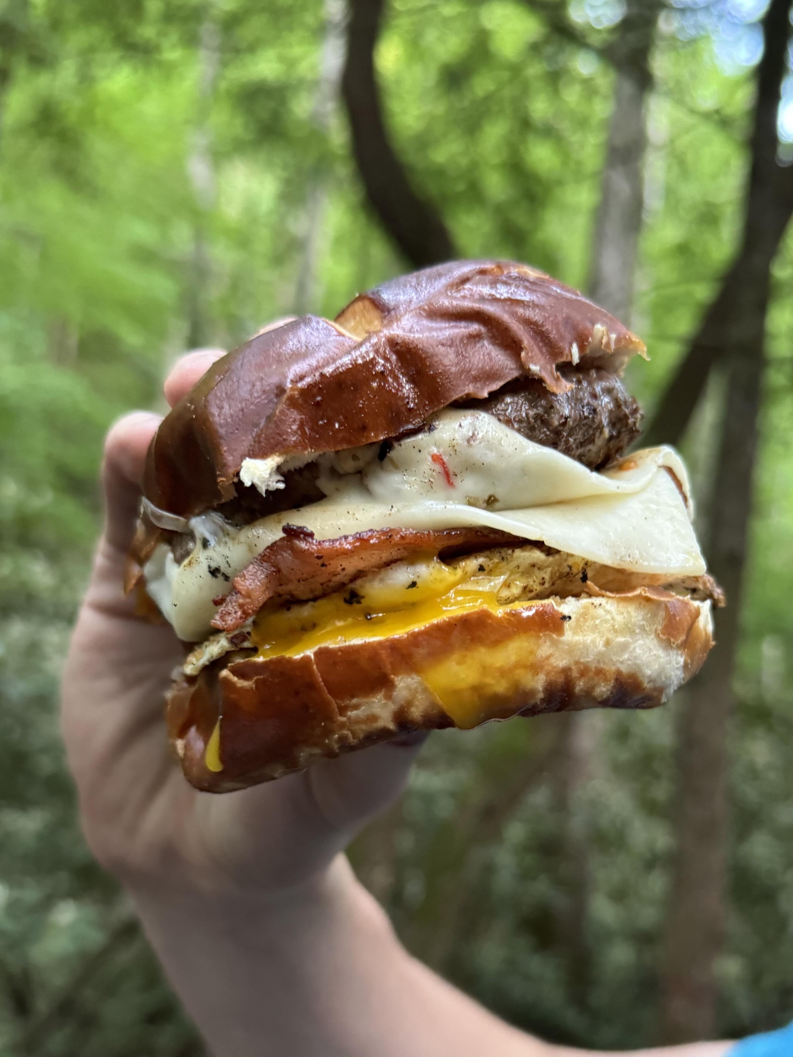 Burger I made while camping - Dining and Cooking