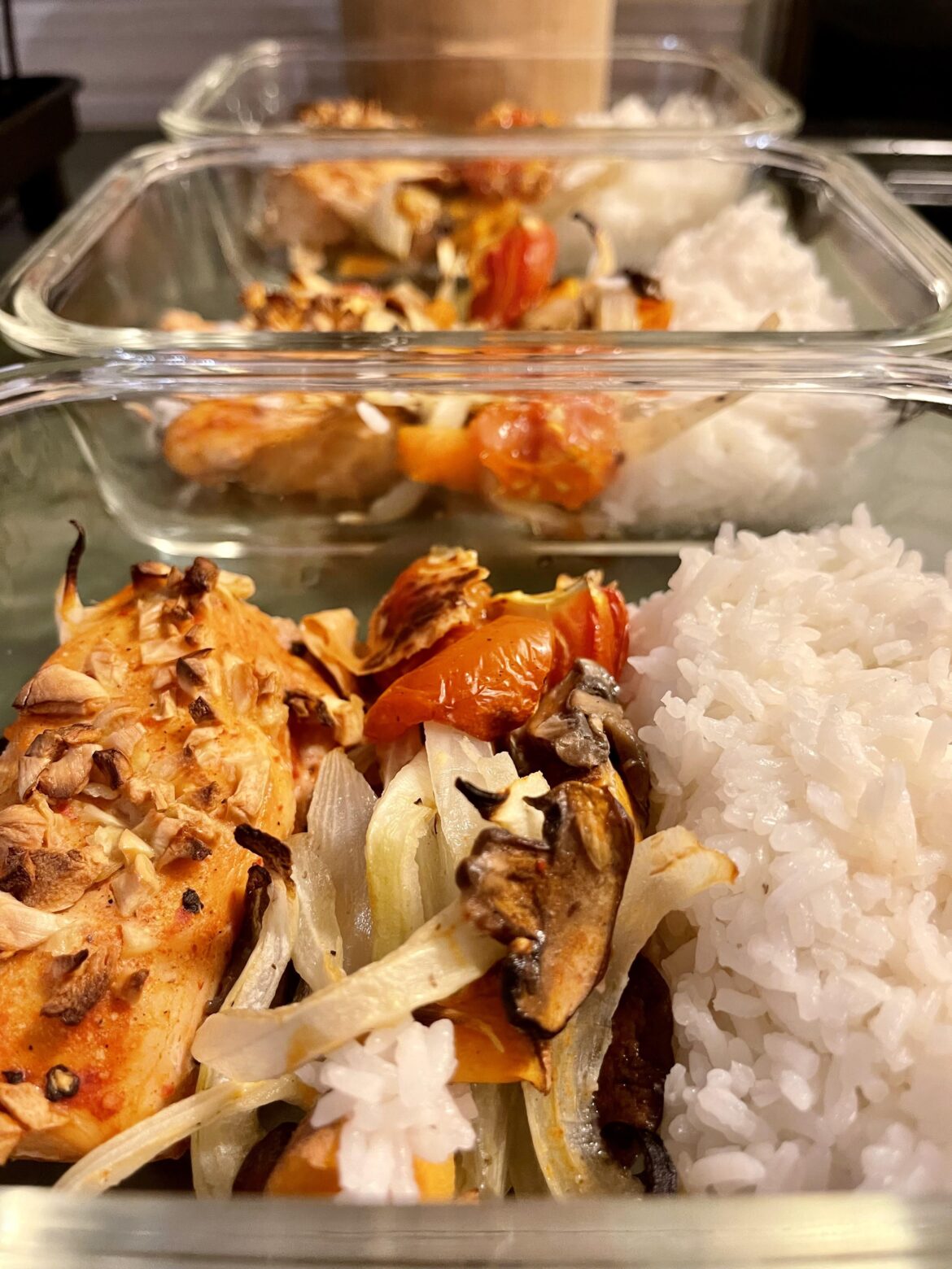 Garlic Roasted Chicken, Veggies, and Rice - Dining and Cooking