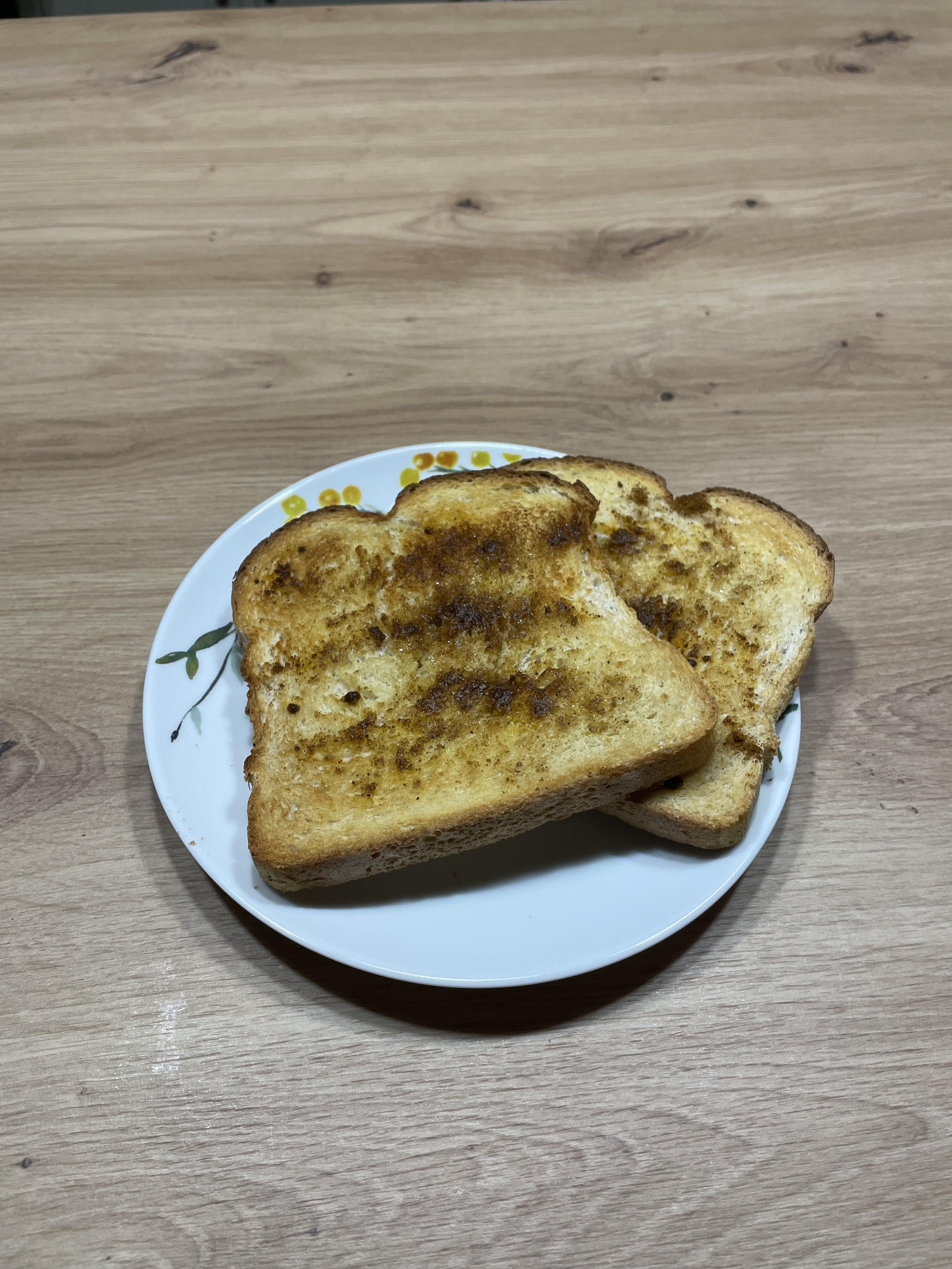 Curried toast. A liberal layer of butter on bread, followed by a ...
