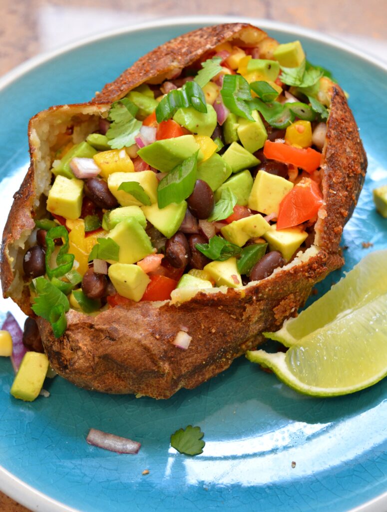 247 calorie Tex Mex inspired air fried potato with salsa - Dining and Cooking