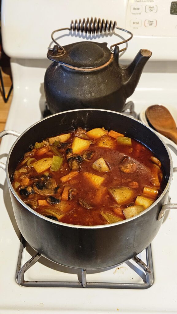 Got whiskey-drunk and tried to make Pearson's camp stew from RDR2 ...