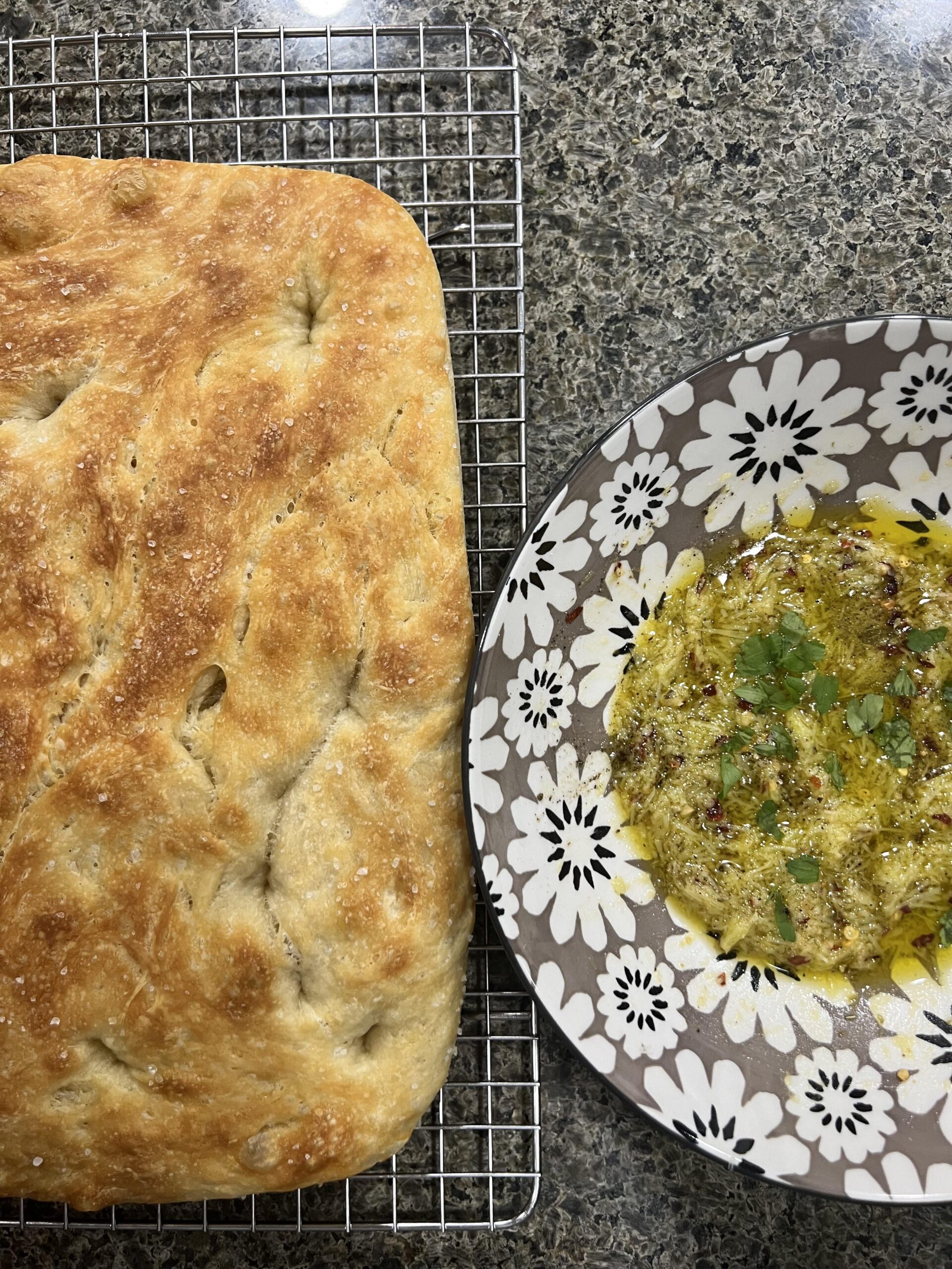Homemade Focaccia + Bread Dip - Dining and Cooking