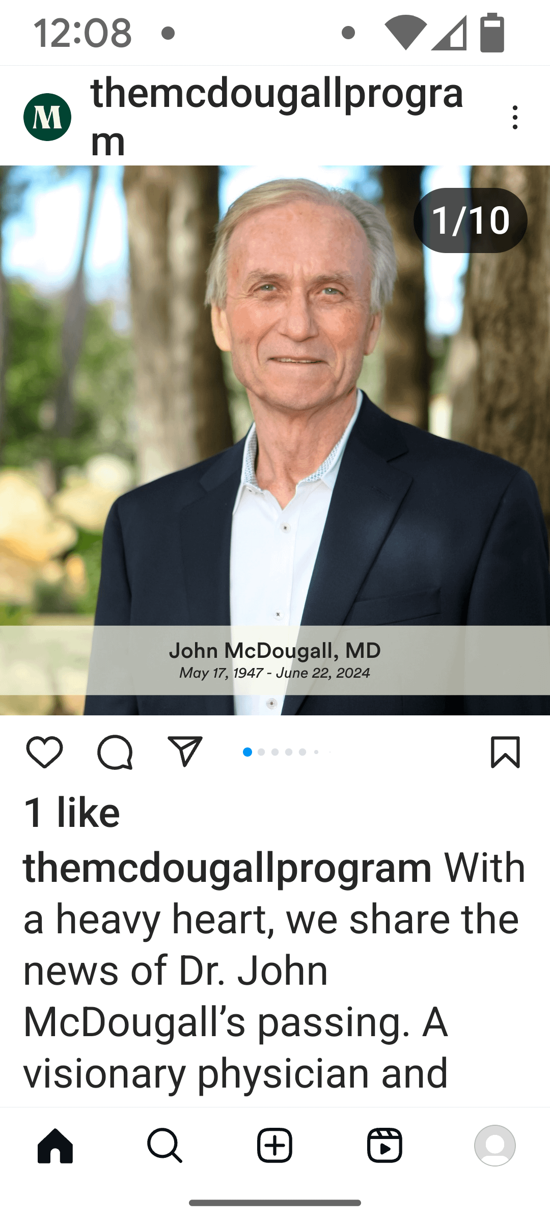 Dr. John McDougall has died. An absolute legend in the field. RIP ...