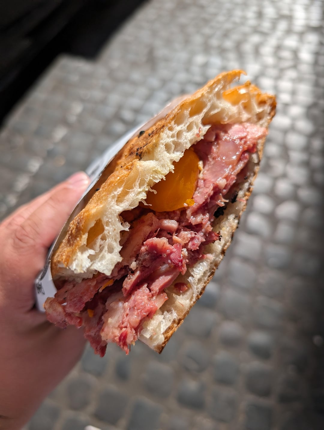 Trip to Rome. Cornetto with cream filling, Ice cream (pistachio and ...