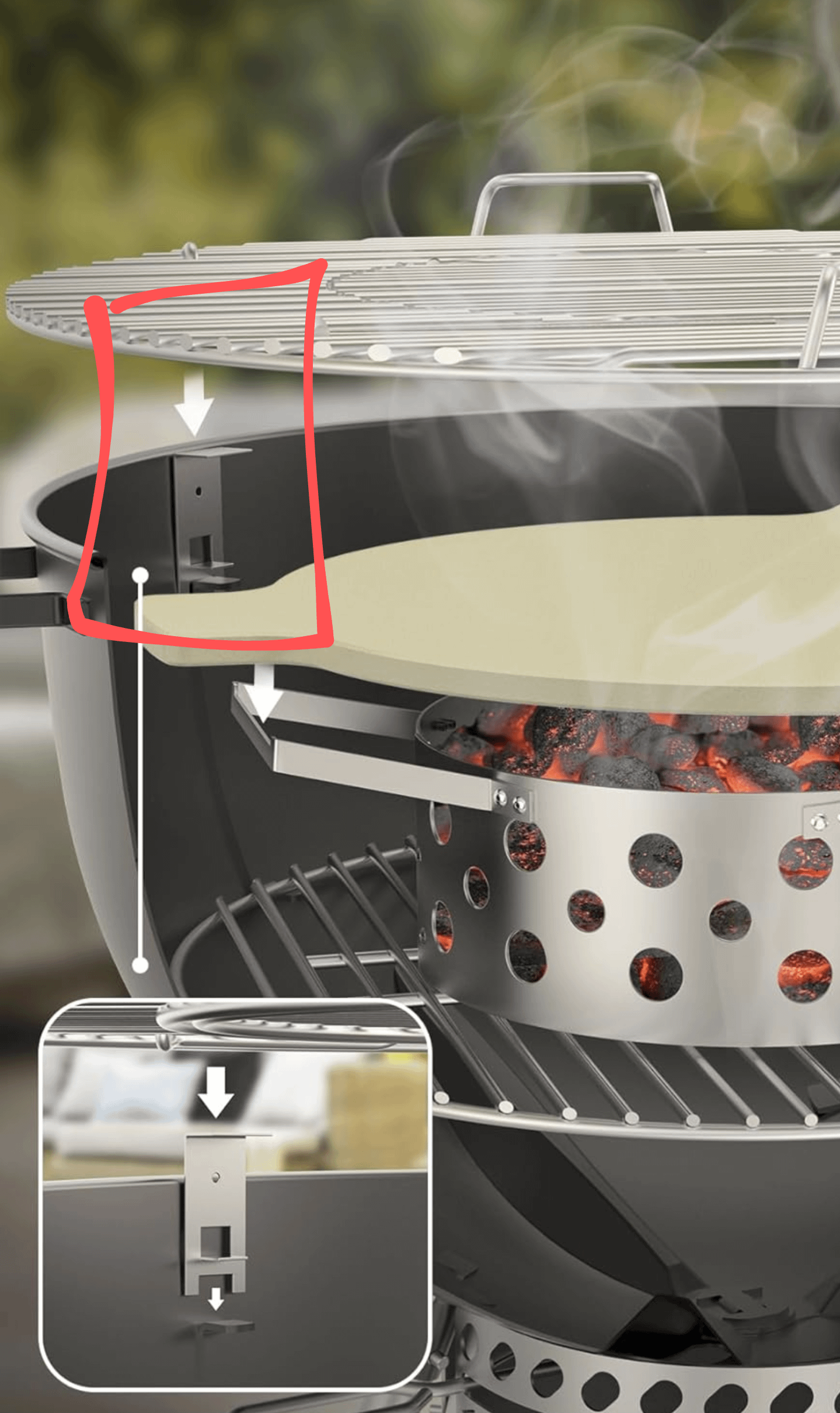 Raise Weber Kettle Grill Grate - Dining and Cooking