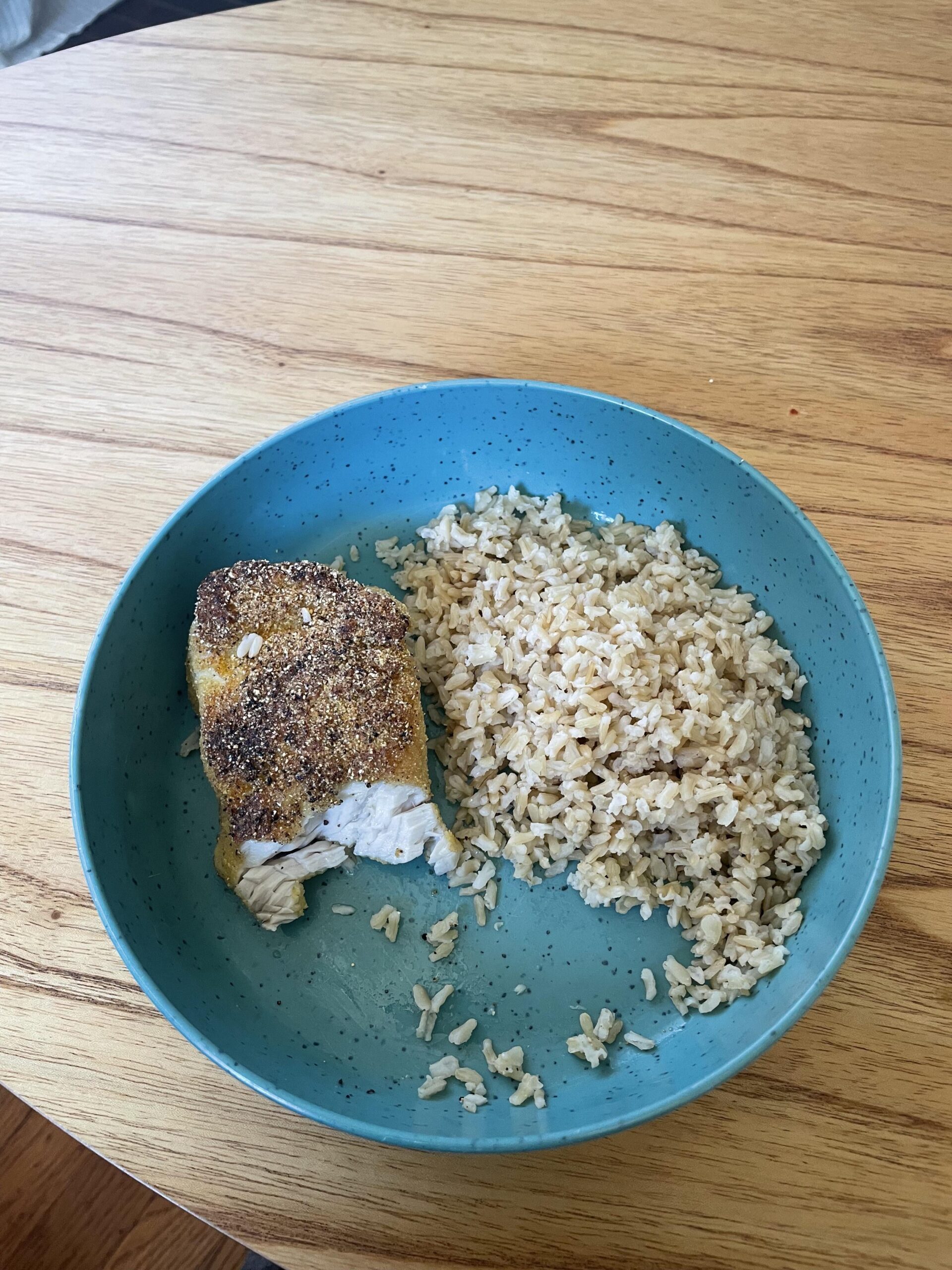 Pan fried locally caught thresher shark with brown rice - Dining and ...