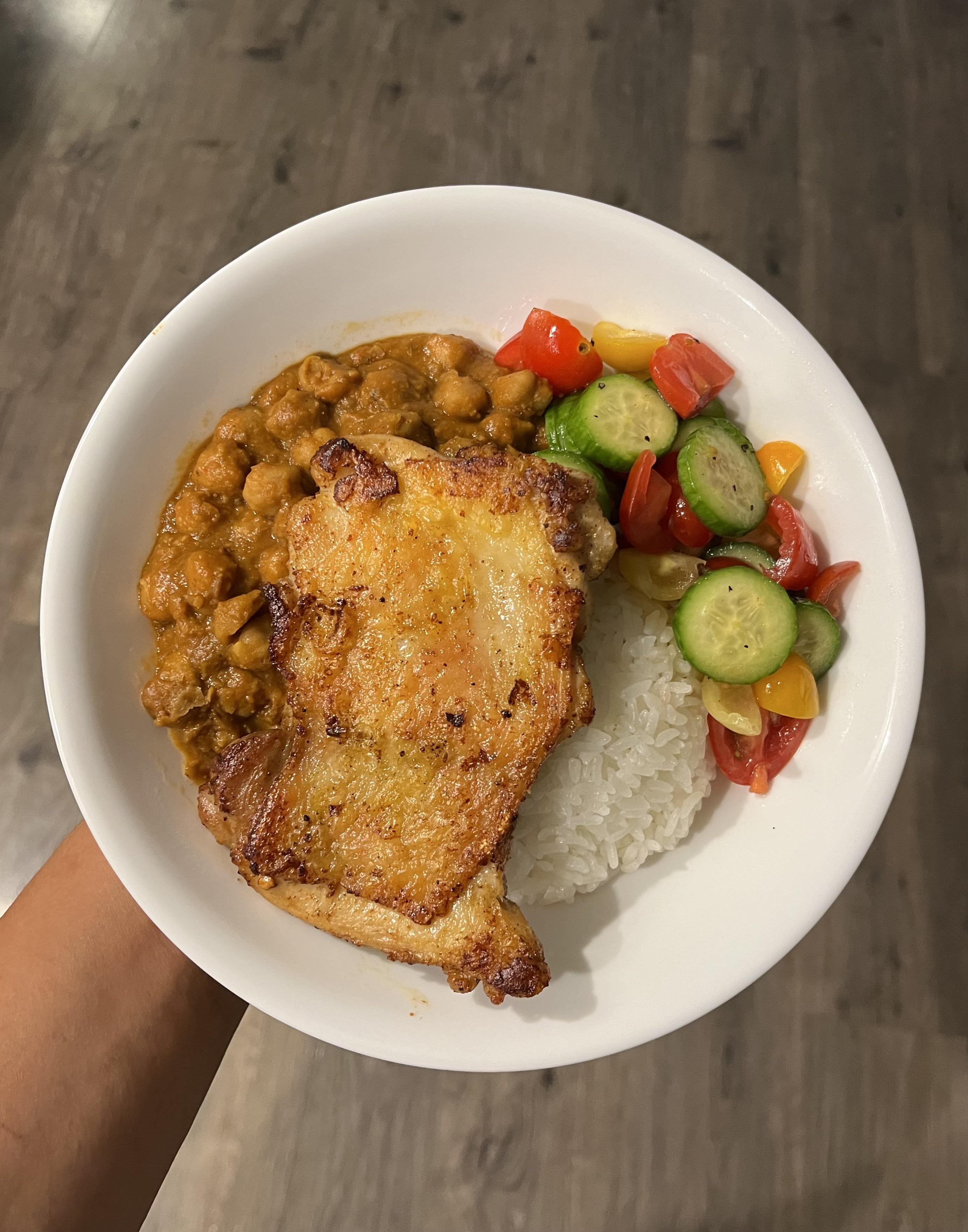 Chicken Thigh and Channa Masala - Dining and Cooking