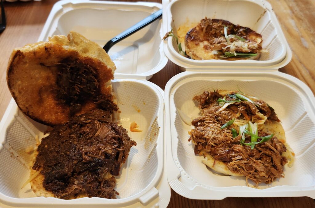 My disappointment is immeasurable...left: brisket sandwich / right ...